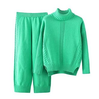 Generic Ensemble de surv&ecirc;tement &agrave; manches longues pour femme - Ensemble cardigan &agrave; revers - Ensemble de surv&ecirc;tement pour femme - Pantalon de d&eacute;tente pour femm