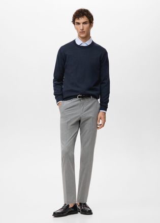 Mango Rundhals-Jersey aus 100% Merinowolle marineblau - Herren - XXL - MANGO MAN