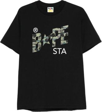 A Bathing Ape A Bathing Ape, Homme, Tops, Noir, Taille: XL T-Shirt Logo Imprim&eacute; Camouflage
