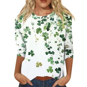 Generic T-shirt &agrave; manches courtes &eacute;l&eacute;gant et d&eacute;contract&eacute; avec imprim&eacute; graphique pour la Saint Patrick, parfait pour les occasions festives et la vie quotidien