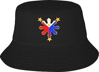 Generic Chapeau De Seau Drapeau Philippin Pinoy &Eacute;toiles Chapeaux De Visi&egrave;re &Eacute;t&eacute; Respirant Bonnet Soleil, pour De P&ecirc;che, Le Camping, Chasse, 56-58cm