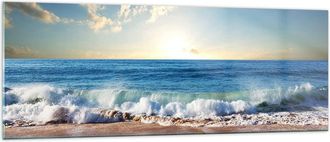 Arttor Panorama Bilder auf Glas Meer Ufer Wasser Glasbild 140x50cm Wandbilder Dekoration Wohnzimmer Schlafzimmer Küche Groß XXL Wanddeko Bild im Glas Wand Ku