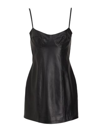 8 by YOOX LEATHER BODYCON MINI DRESS