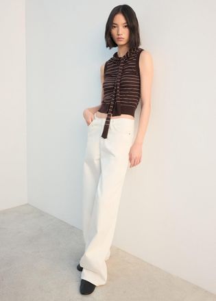 Mango Gilet combin&eacute; pull chocolat - Femme - XS - MANGO