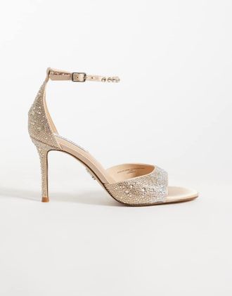 Steve Madden Raquelle Sandalen mit Absatz in Ros&eacute; mit Schmucksteinen-Rosa