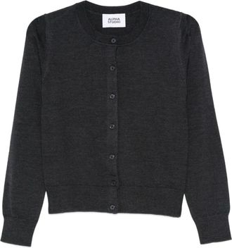 Alpha Studio cardigan boutonné à col v - Gris