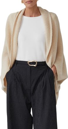 s.Oliver Offene Grobstrickjacke mit Schalkragen