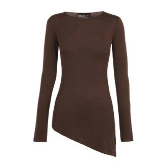 Cortana Boot Neck Asymmetric Hem Top - - Tops - Damen - Braun - XL