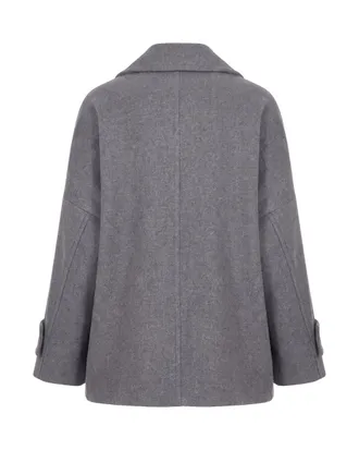 Liu Jo Wool-Blend Oversized Cocoon Coat - Gray