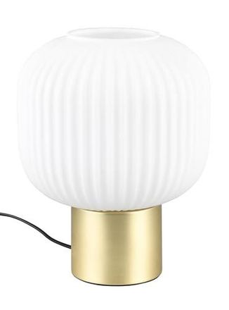 Trio Trio Leuchten Lampe de table DIVA 519800108, m&eacute;tal laiton mat, verre blanc, excl. 1x E27