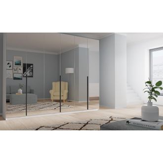 Skøp home24 Drehtürenschrank reflect 270 x 236cm Weiß/Weiß/Klarglas Basic