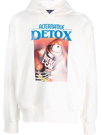 Diesel hoodie &agrave; imprim&eacute; Alternative Detox - Blanc