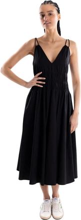 Pinko Pinko, Femme, Robes, Noir, Taille: 38 FR Robe Midi Popeline Sans Manches