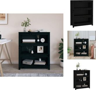 vidaXL Vidaxl - B&uuml;cherregal Schwarz 80x35x97 cm Massivholz Kiefer - BucheRegal - Holzm&ouml;bel - B&uuml;cherregal Schwarz - Massivholzk&uuml;che - Kiefernholz