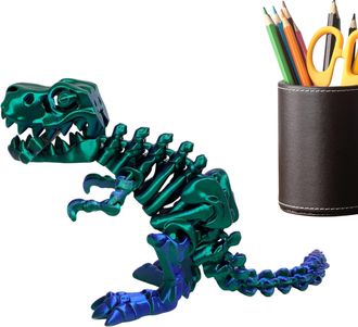 Generic Gedruckter Dinosaurier, Schreibtisch-Dinosaurierfiguren | -Druck Skelett-Dinosaurier-Ornament für den Desktop,Freistehende Tischdekoration für Kinder 