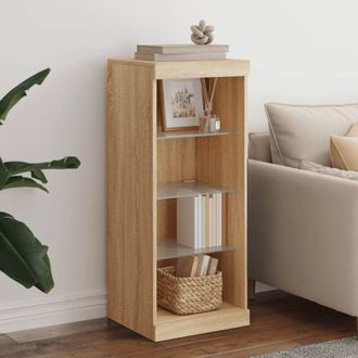 vidaXL Buffet avec lumi&egrave;res led ch&ecirc;ne sonoma 41x37x100 cm Vidaxl