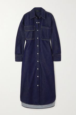 Gold Sign The Scully Hemdblusenkleid Aus Denim - Blau