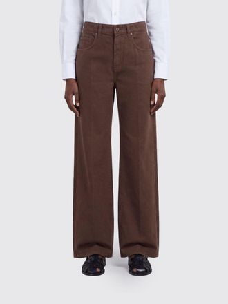 Brunello Cucinelli Weit geschnittene High-Waist-Hose aus Baumwolle mit Monili
