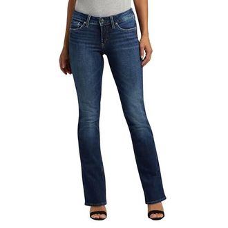 Silver Jeans Co Suki Mid Rise Curvy Fit Slim Bootcut Jeans, Vintage Dark Wash, 29W x 31L Femme