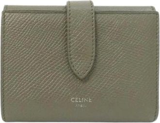 Celine Portefeuille Pre-owned Fine Strap Calf - Femme - Pre-owned - Vert - Taille: ONE Size