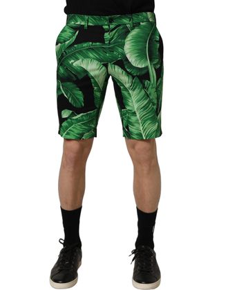 Dolce & Gabbana Banana Leaf Print Bermuda Shorts - Green