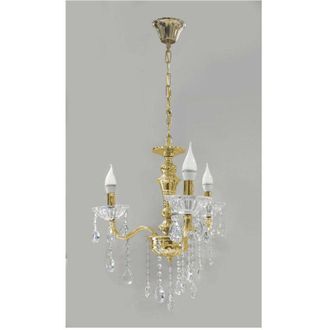Trade Shop Lustre De Plafond &agrave; 3 Branches Avec Cha&icirc;ne Lampe &agrave; Suspension A26 Or
