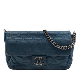 Chanel Sac port&eacute; &eacute;paule doccasion - Femme - Pre-owned - Bleu - Taille: ONE Size