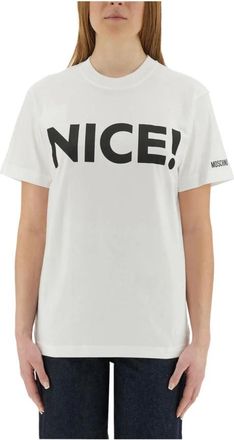 Moschino Halskette mit Frontlogo-Stickerei - - Tops - Damen - Wei&szlig; - XS