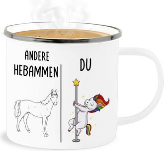 Shirtracer Emaille Becher Blechbecher - Tassen - Andere Hebammen Dabbing Einhorn | Hebamme Geschenk | Geschenke für Hebammen Danke | Dankeschön Hebammen | Gesche