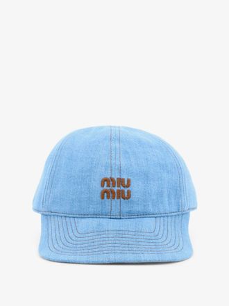 Miu Miu Cotton hat with embroidered logo on the front - MIU MIU - gender_Woman