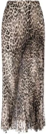 Ermanno Scervino Femme, Jupes, Multicolore, Taille: 36 FR Animalier Silk Long Skirt