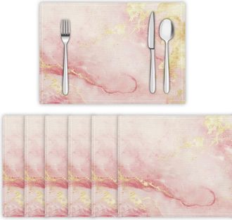 Generic Mode Marmor Wellen Goldener Rand Platzsets 2 er Set,30x95cm Urlaub Bankett Tischsets Waschbar Platzdeckchen K&uuml;che Party Deko Hitzebest&auml;ndig Tischsets 