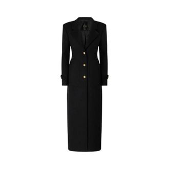 Pinko Pinko - Manteau en Laine et Cachemire avec Boutons Love Birds - Femme - Manteaux - Noir - Taille: 42 FR