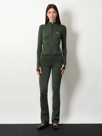 Balenciaga Womens Sweatshirt Fitted Zip-Up Green Polyamide Elastane Sweatshirts Sweater