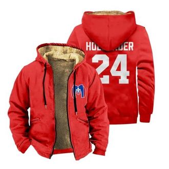 Generic Heated Rivalry Merch Shane Hollander Manteau zipp&eacute; unisexe &agrave; manches longues Veste d&eacute;contract&eacute;e Streetwear Hiver Parka, Rouge, XXS