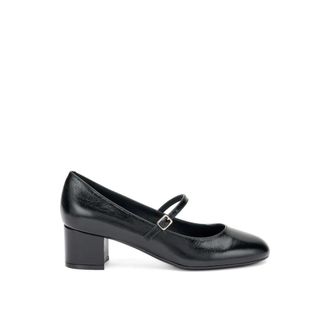 Frau Femme, Chaussures, Noir, Taille: 36 EU Chaussures Mary Jane en cuir noir brillant