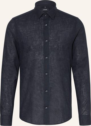 Joop Hemd Pit Slim Fit Mit Leinen blau