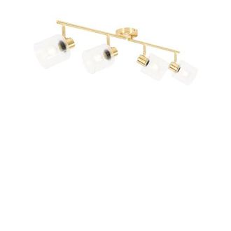 QAZQA laura - Spot plafond, plafonnier - 4 lumi&egrave;re - L 111 cm - Dor&eacute; - Art Deco - &eacute;clairage int&eacute;rieur - Salon I Chambre I Cuisine I Salle &agrave; manger