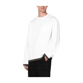 sacai T-shirt Girocollo Manica Lunga - - Tops - Herren - Wei&szlig; - L