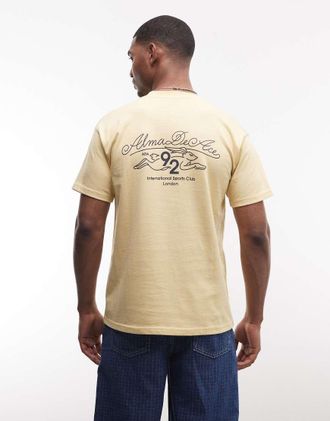 Alma de Ace Alma de Ace - Hare Sports - T-shirt avec logo imprim&eacute; au dos - Jaune
