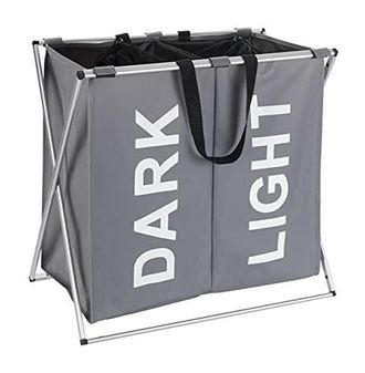 WENKO Panier &agrave; linge Duo gris corbeille &agrave; linge Gris