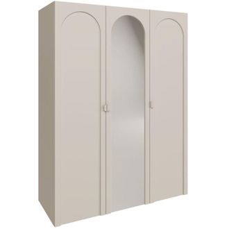 Selsey Selsey Arkadia - Kleiderschrank mit Spiegel und 3 T&uuml;ren mit Bogenausschnitt, Kaschmirgrau, 150 cm