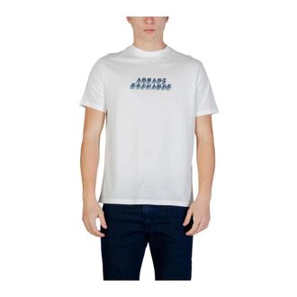 A|X Armani Exchange Homme, Tops, Blanc, Taille: XL T-shirt Imprim&eacute; Col Rond en Coton