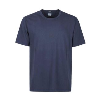 C.P. Company C.p. Company, Homme, Tops, Bleu, Taille: L T-Shirt Boxy Logo 20/1 Jersey &agrave; Manches Courtes