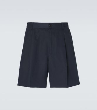 Brioni Shorts aus Leinen und Baumwolle