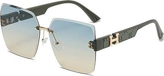 Generic Lunettes de soleil sans cadre pour femme UV400, vert, bleu jaune, taille unique 2026