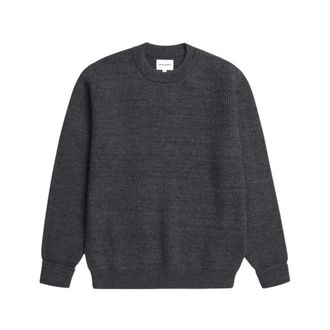 Norse Projects Homme, Pulls, Gris, Taille: L Pull en Maille C&ocirc;tes Anglaises Laine et Coton Henning Norse Projects