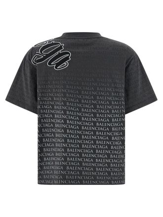Balenciaga Logo-Embroidered T-shirt - Black