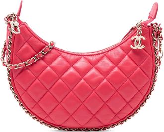 Chanel Hobo Bags - Small Quilted Lambskin Chain Around Hook Hobo Bag - Gr. unisize - in Gold - f&uuml;r Damen
