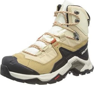 Salomon Quest Element GTX Chaussures Imperm&eacute;ables de Randonn&eacute;e Femme - SAFARI/Vanilla Ice/MECCA ORANGE - 41 1/3 EU